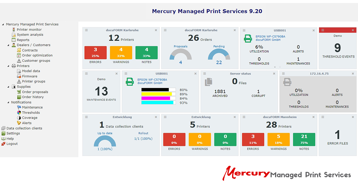 Mercury MPS 9.20 → Integration of USB printers into fleet management